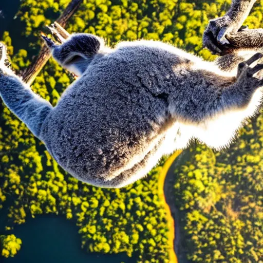 a photo of a koala skydiving above sydney. action | Stable Diffusion ...