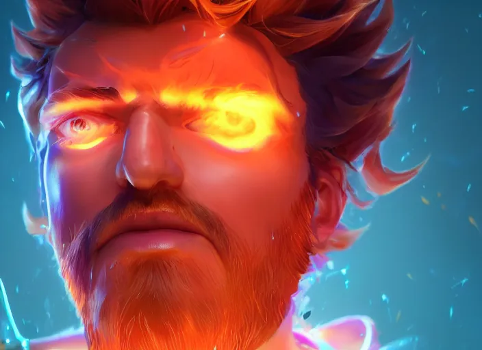 glowwave portrait of curly orange haired man from | Stable Diffusion ...