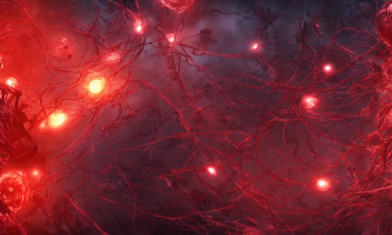 a bloody red neurological network spanning across the | Stable ...