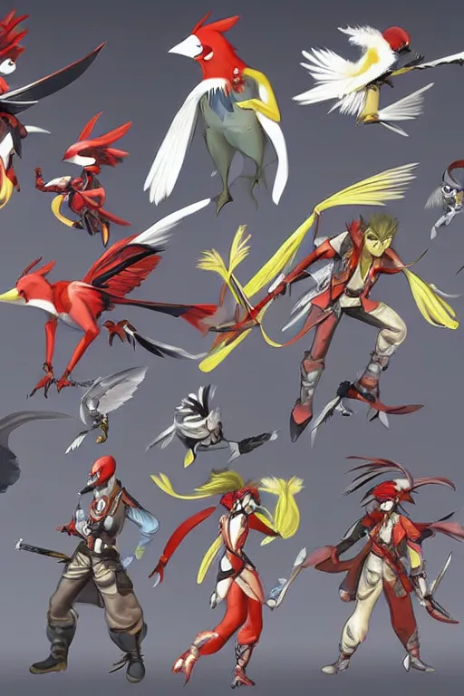 Anthropomorphic bird fighter concept art by Capcom, | Stable Diffusion ...