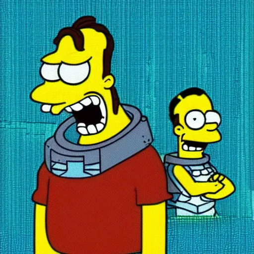 kang and kodos from the simpsons swimming underwater, | Stable Diffusion