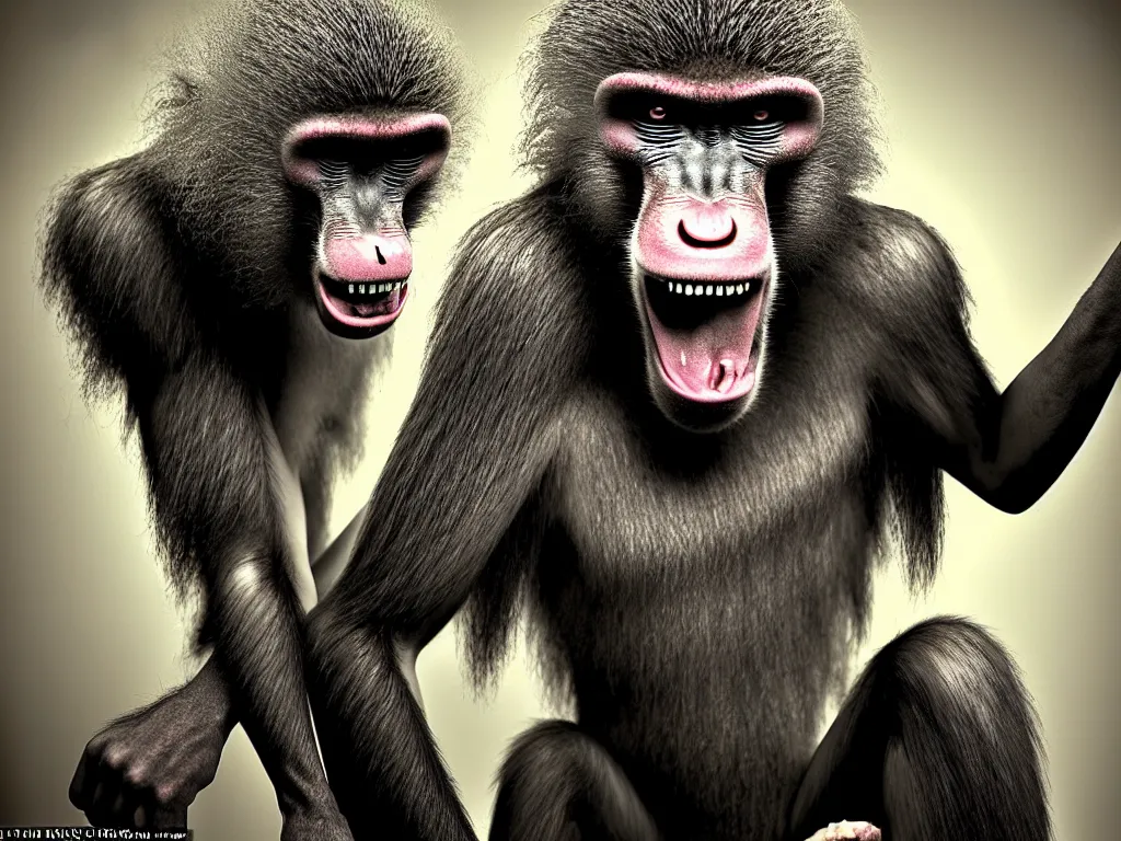 a perfect violent photograph of a human baboon test | Stable Diffusion ...