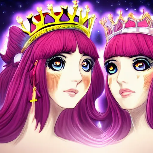 a close up of two beautiful queens facing each other | Stable Diffusion ...