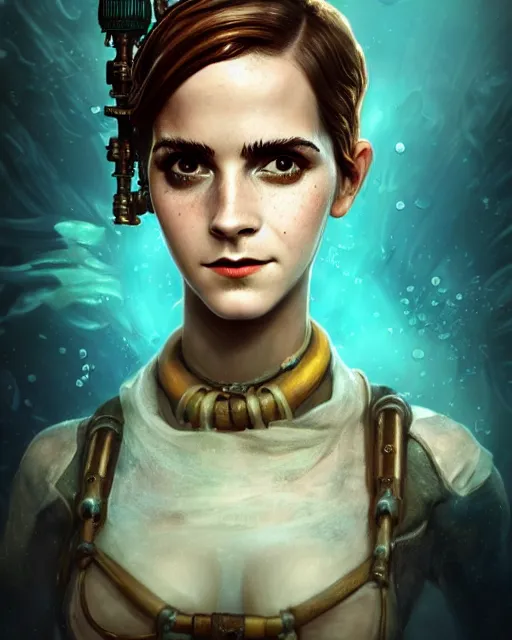 underwater bioshock steampunk biopunk portrait of emma | Stable ...
