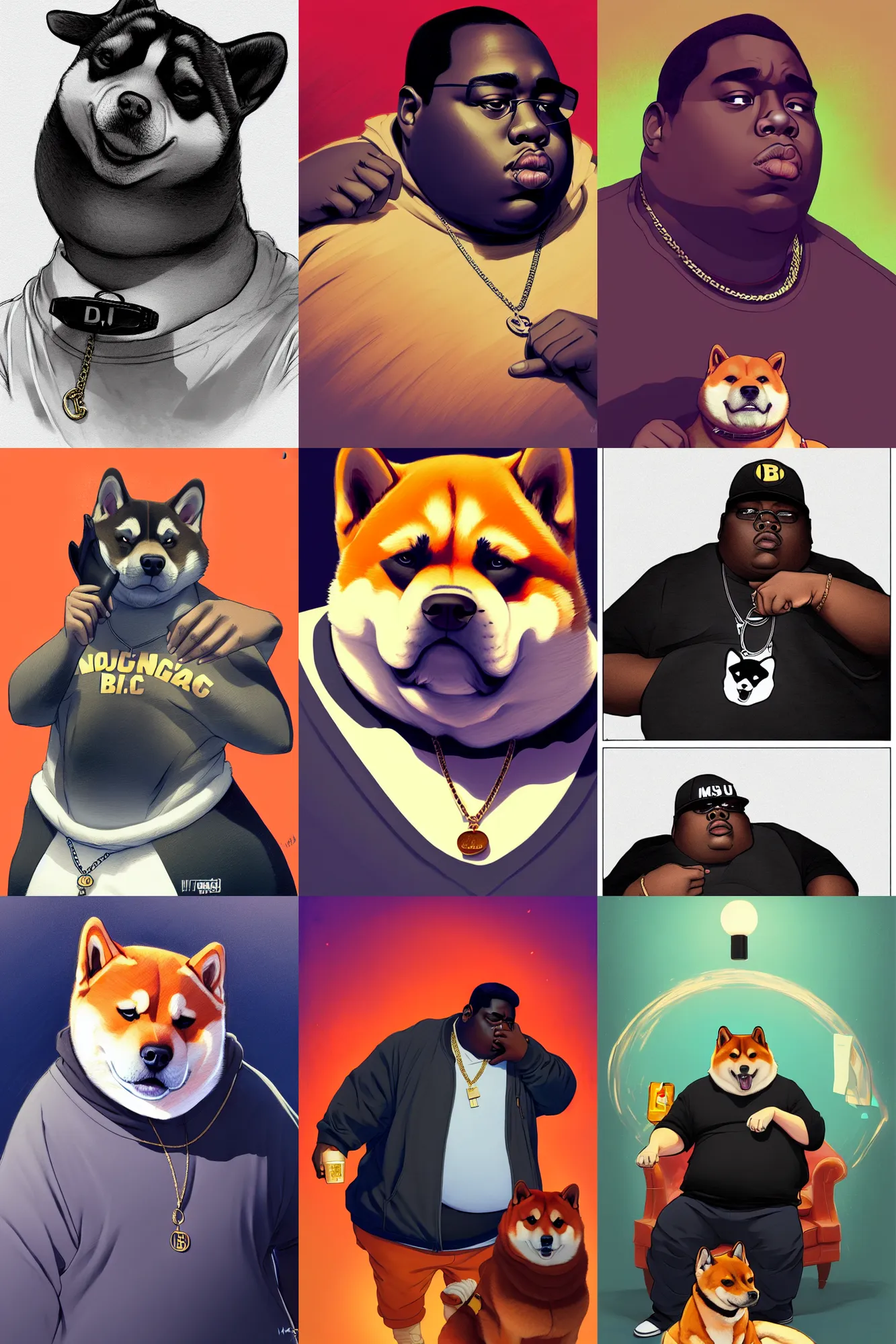 the notorious b. i. g. as a shiba inu losing all his | Stable Diffusion ...