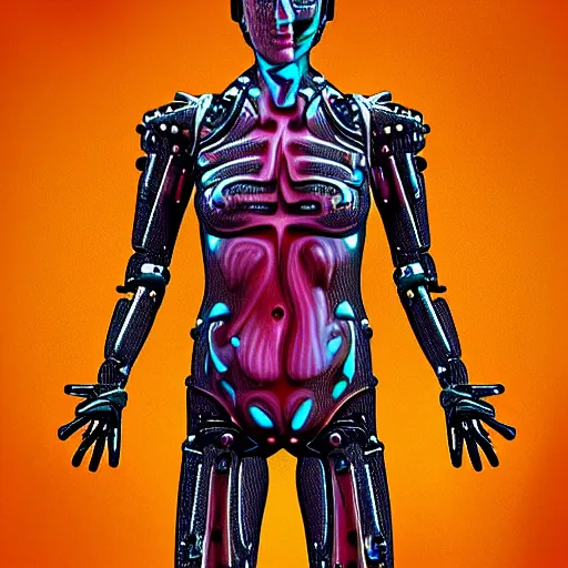 an android covered in pseudo - flesh with invasive | Stable Diffusion ...