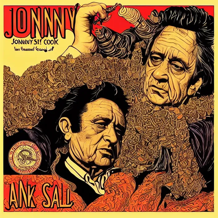 album cover for the Johnny Cash and Snake Oil colab | Stable Diffusion ...