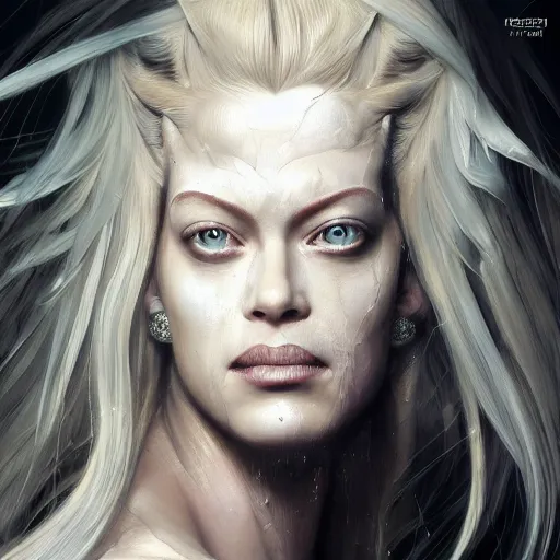 seven of nine female angel queen head portrait，white | Stable Diffusion ...