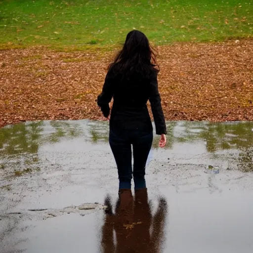a long shot of a beautiful brunette woman walking into | Stable ...