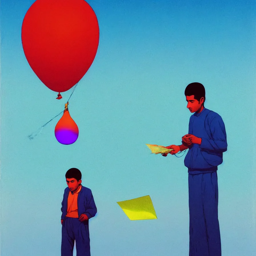 a balloon portrait of a young morrocan man holding a | Stable Diffusion ...