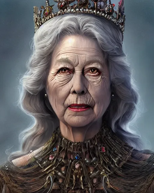 Queen Elisabeth as a hag witch, highly detailed face, | Stable ...