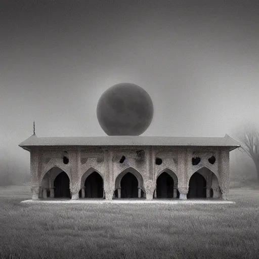 a big mosque in a Village, horror, fog, foster, highly | Stable ...