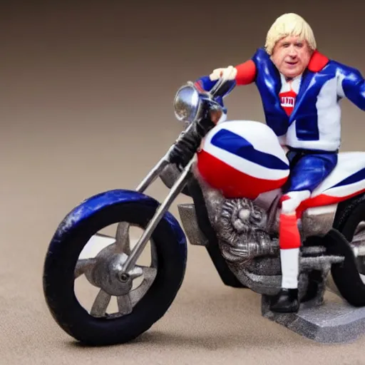 A Boris Johnson action figure on an Evel Knievel | Stable Diffusion ...