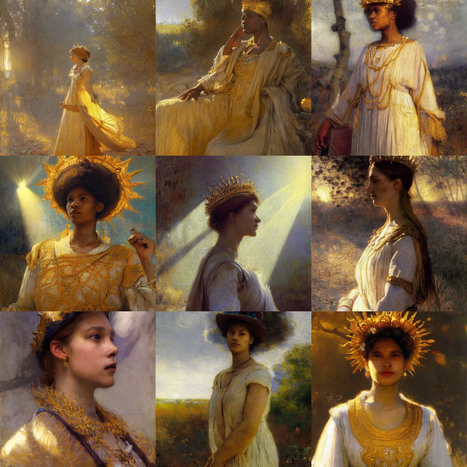 a beautiful portrait of a sun goddess with a golden | Stable Diffusion ...