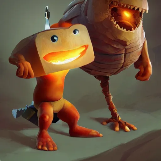 a large muscular slice of toasted bread with a face, | Stable Diffusion ...