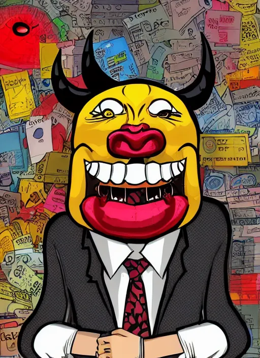 a grinning devil dressed as an accountant, hellish, | Stable Diffusion ...