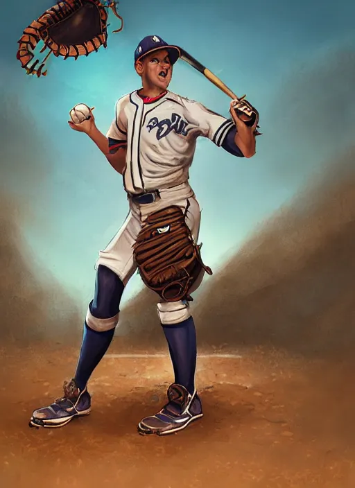 fursona portrait commission of a anthro tiger baseball | Stable ...