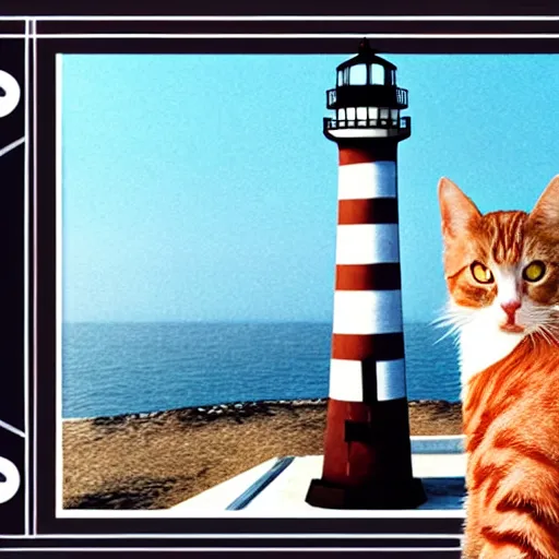cat in a lighthouse with binoculars looking at the | Stable Diffusion ...