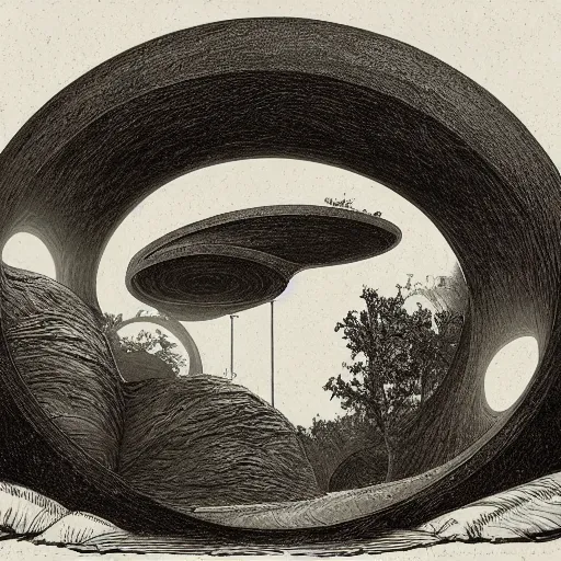 a dream landscape where the cylindrical inorganic | Stable Diffusion ...