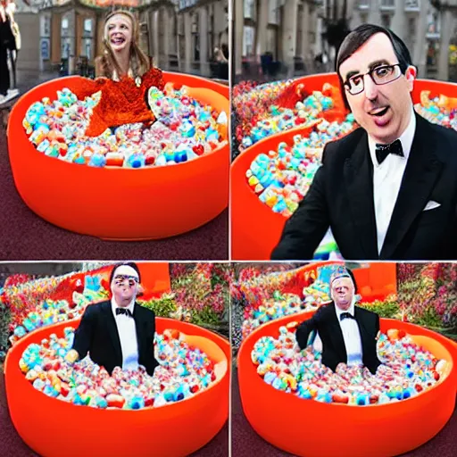 john oliver! as the queen of england!, in a ball pit | Stable Diffusion | OpenArt