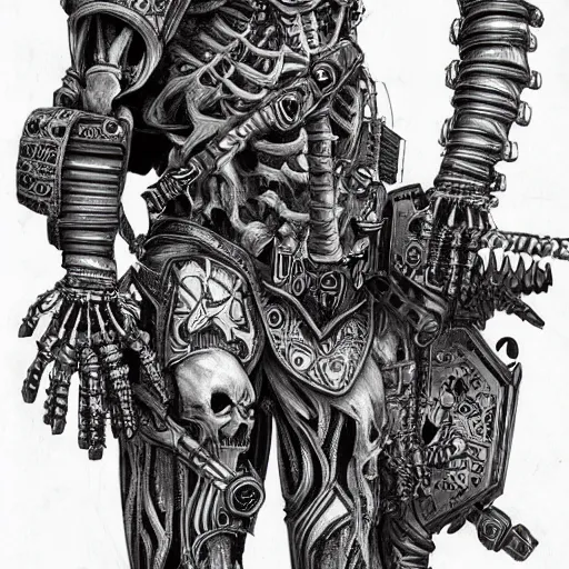 cyborg skeleton warrior with a very ornamentated | Stable Diffusion ...