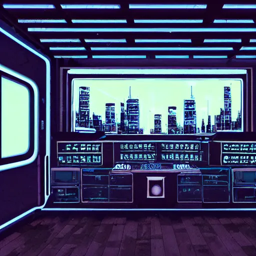 wide angle photo of 60‘s retro space control room from | Stable ...