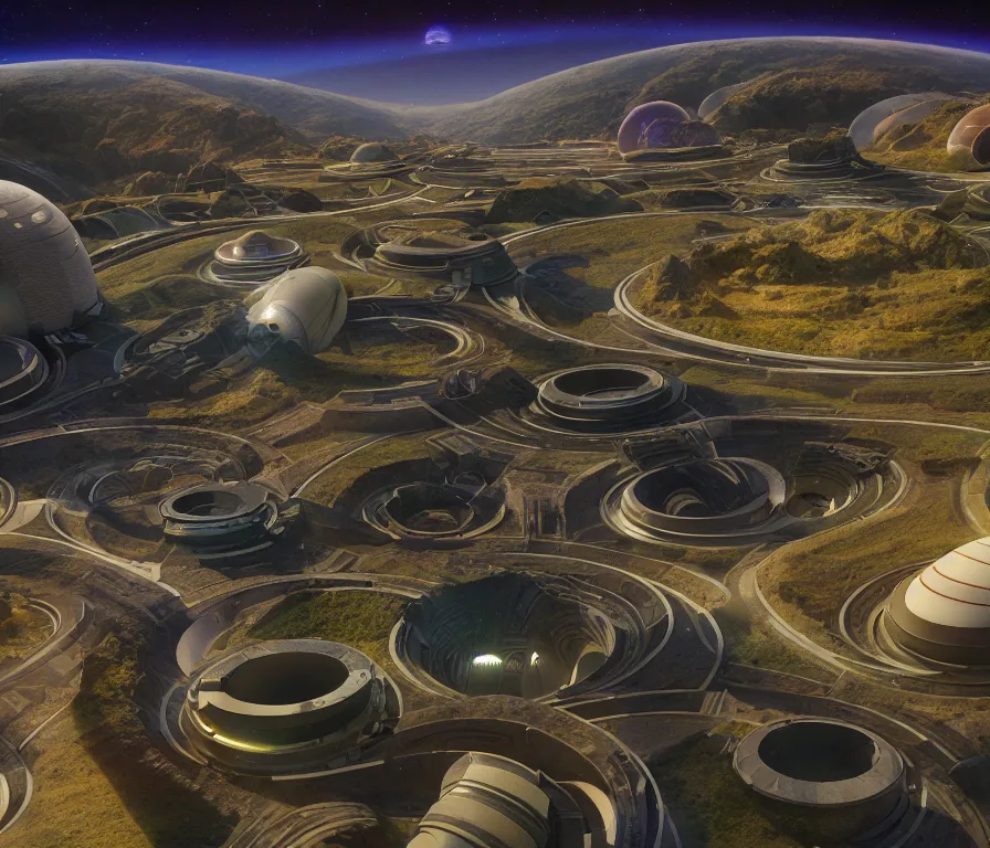 O'Neill cylinder colony Stanford torus, view of | Stable Diffusion