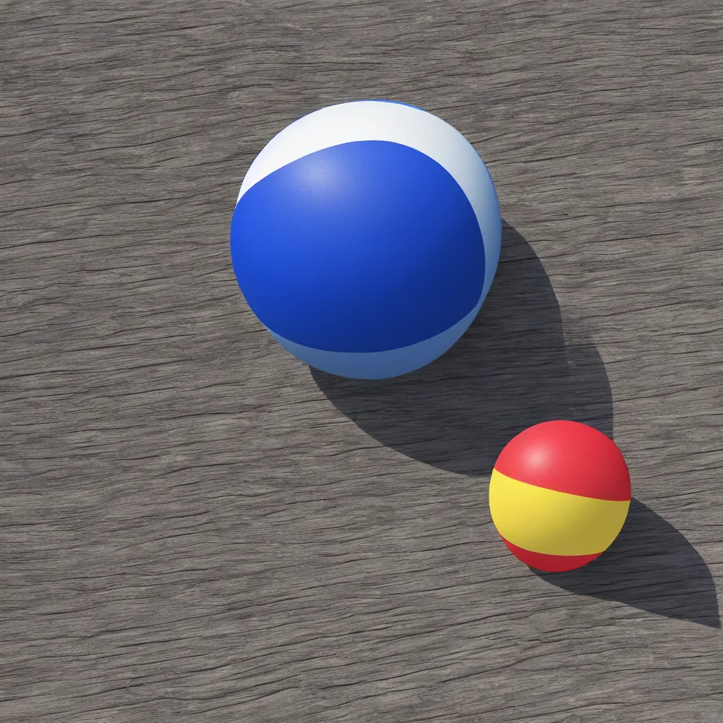 wide angle photo of round beach ball on top of a | Stable Diffusion ...