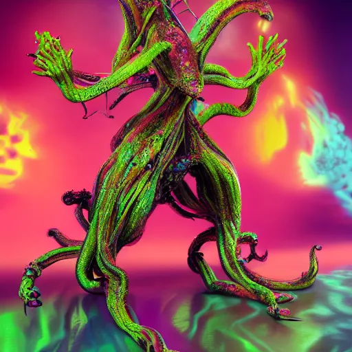 a cosmic weird horror creature made of toxic candy and | Stable ...