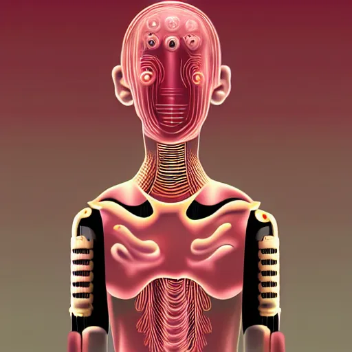 an android covered in pseudo - flesh with invasive | Stable Diffusion ...