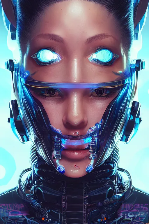 Portrait of a cyberpunk cyborg , 3d, octane render, | Stable Diffusion
