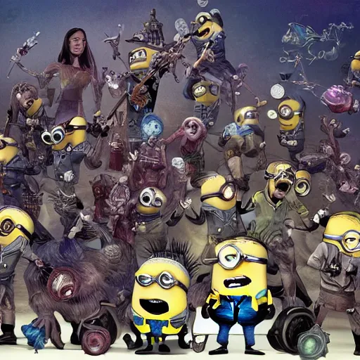 The Minions fihgting evil intricate, elegant, highly | Stable Diffusion | OpenArt