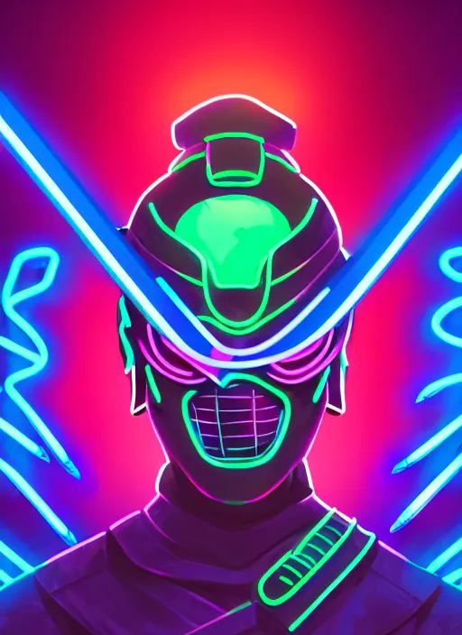 neon ninja with glowing swords, cyan and magenta, | Stable Diffusion ...
