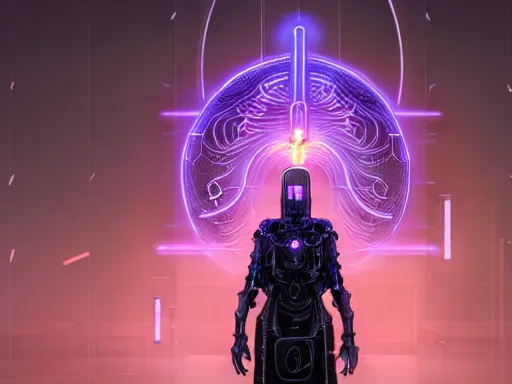 a gray faceless figure, ascended, robot wizard, NPC | Stable Diffusion ...