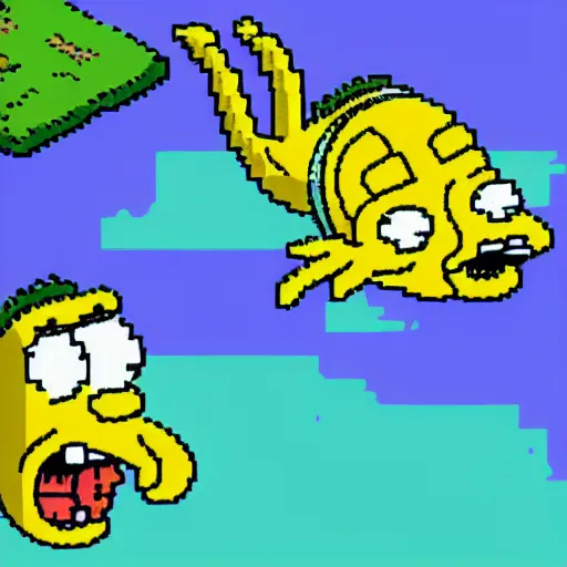 kang and kodos from the simpsons swimming underwater, | Stable Diffusion