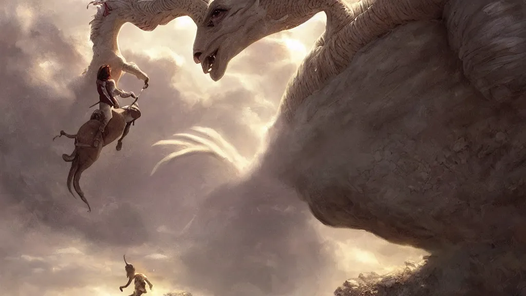 boy riding falkor falling through the nothing. the | Stable Diffusion ...
