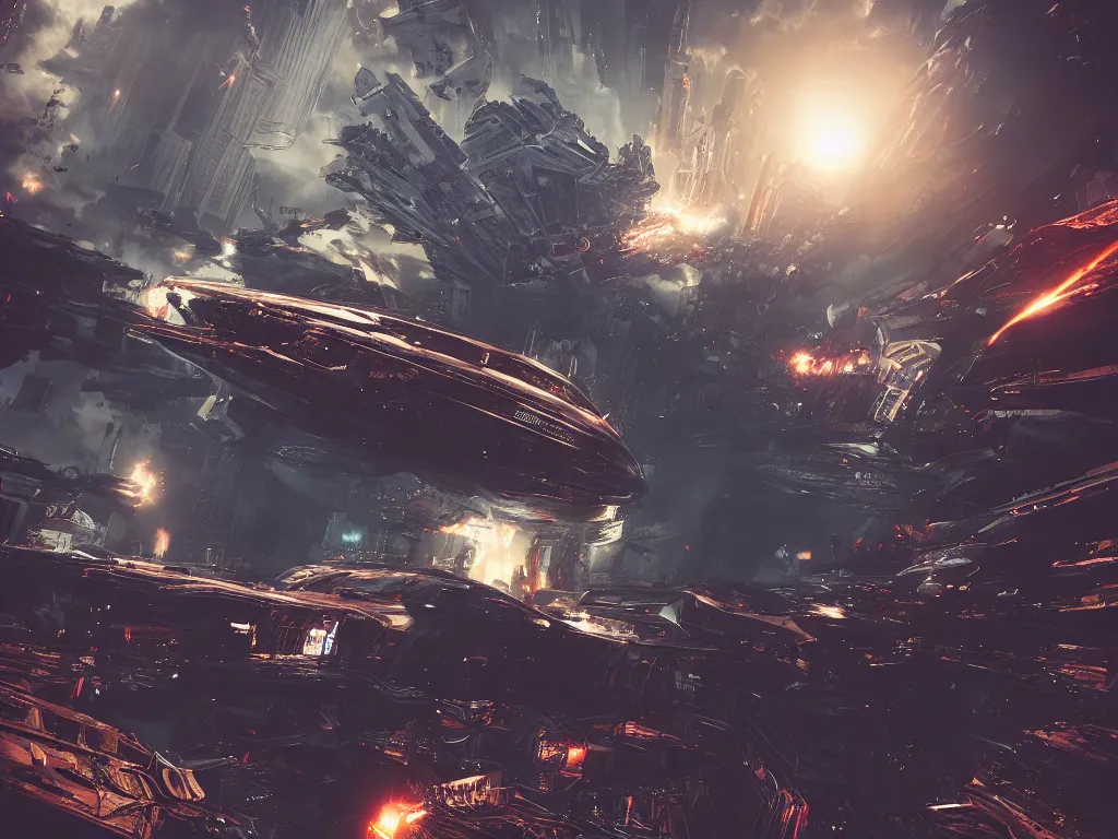 Spaceship crashing into ground, huge explosion, | Stable Diffusion ...