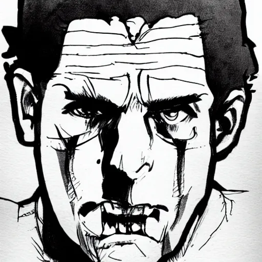 street thug, character portrait, ink drawing, black | Stable Diffusion ...