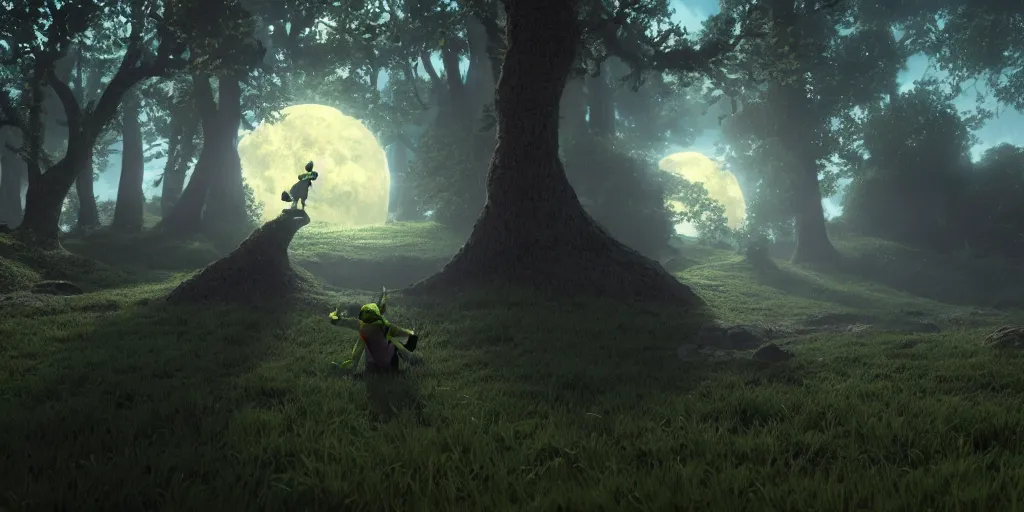 shrek as a moon, volumetric light, detailed, | Stable Diffusion