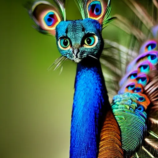 a peacock - cat - hybrid, animal photography, wildlife | Stable ...