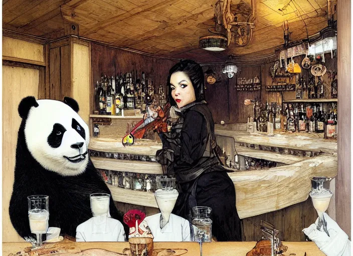 pandas enters the bar, he eats shoots and leaves | Stable Diffusion ...