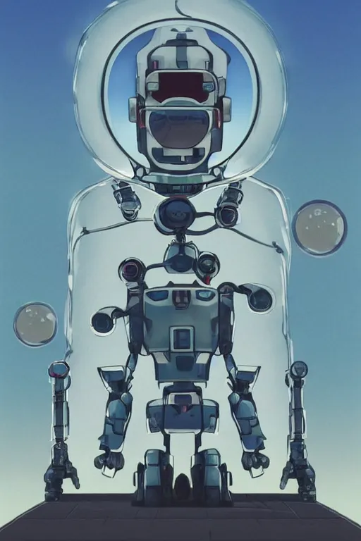 an transparent glass portrait of a stylish mecha robot | Stable ...