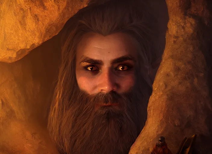 Beautiful art portrait of a bearded female dwarf | Stable Diffusion