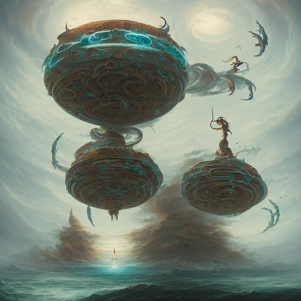 Giant Floating Circular Ancient Sacred Calligraphy | Stable Diffusion