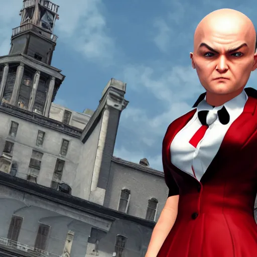 agent 4 7 in a maid outfit in the game hitman 3 | Stable Diffusion ...