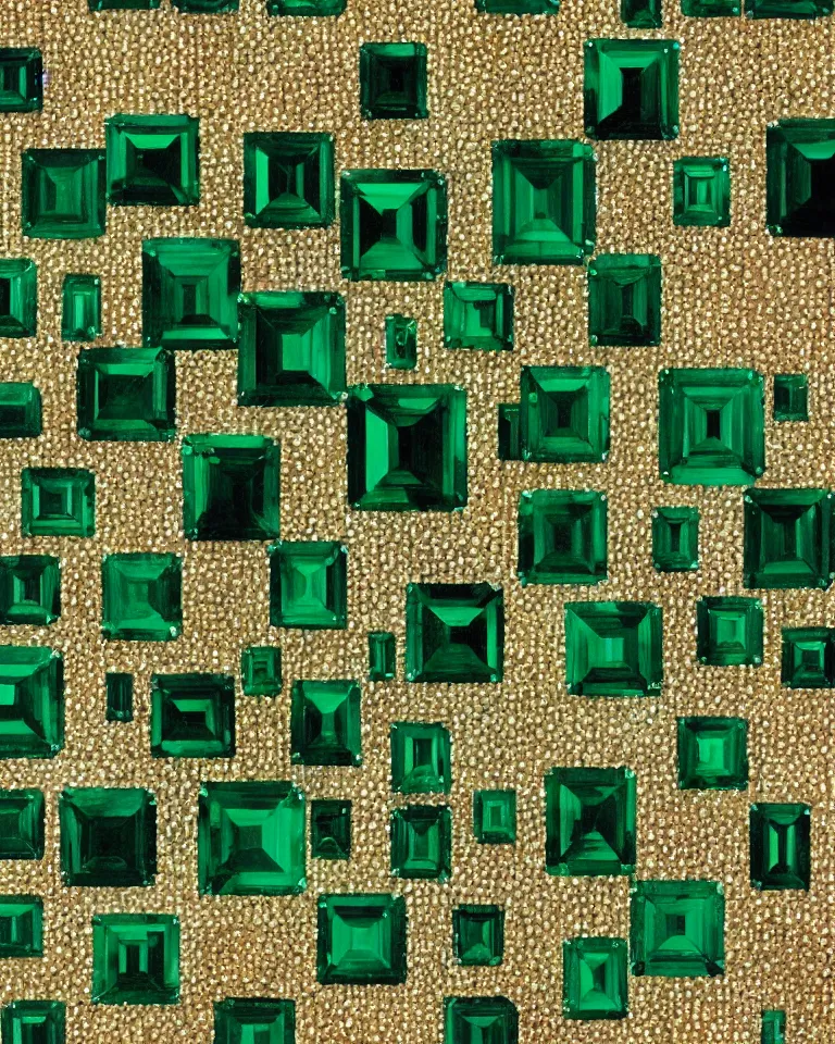 “extreme close up print of emerald-cut emeralds by | Stable Diffusion ...