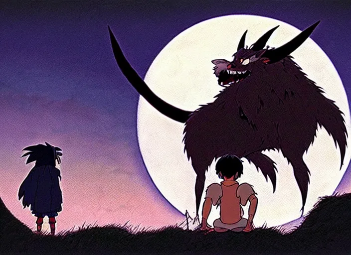 a still from a studio ghibli movie of a cartoon devil | Stable ...