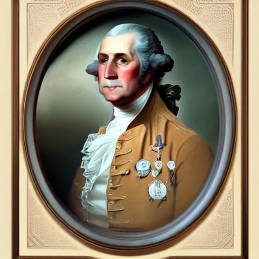 portrait painting of george washington drinking a | Stable Diffusion ...
