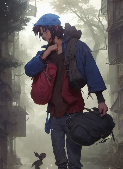 Highly detailed portrait of homeless and beaten up Ash | Stable ...