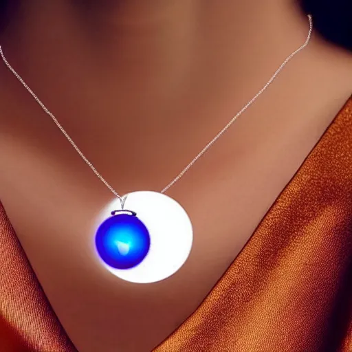 closeup of a womans neck wearing a neckless with a | Stable Diffusion ...